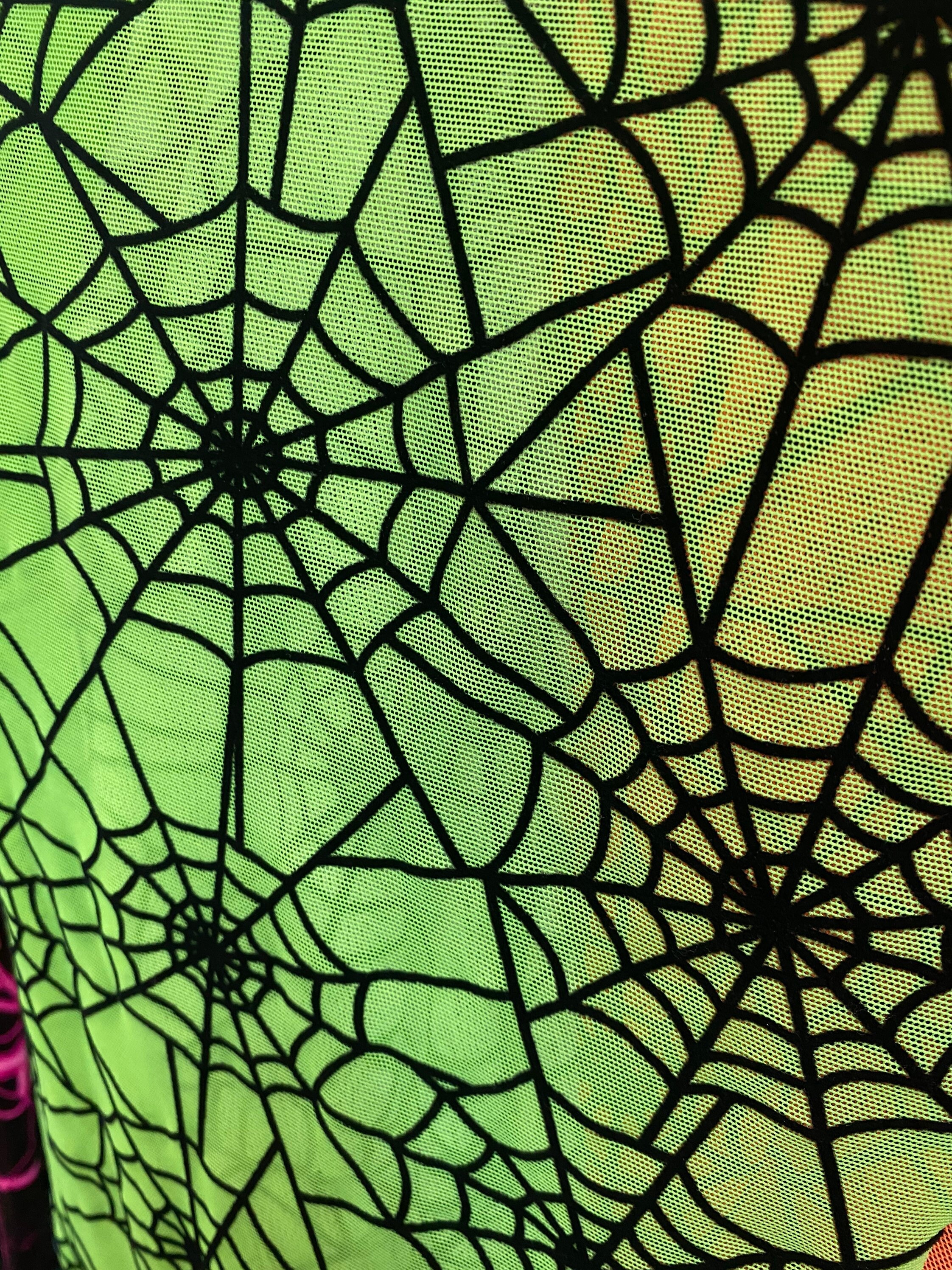 Mesh With Velvet Spiderwebs 4 Way Stretch Nylon Mesh Fabric - Etsy UK