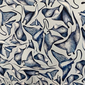 Stingray Pattern on Nylon Spandex Four Way Stretch Fabric Sold by the ...