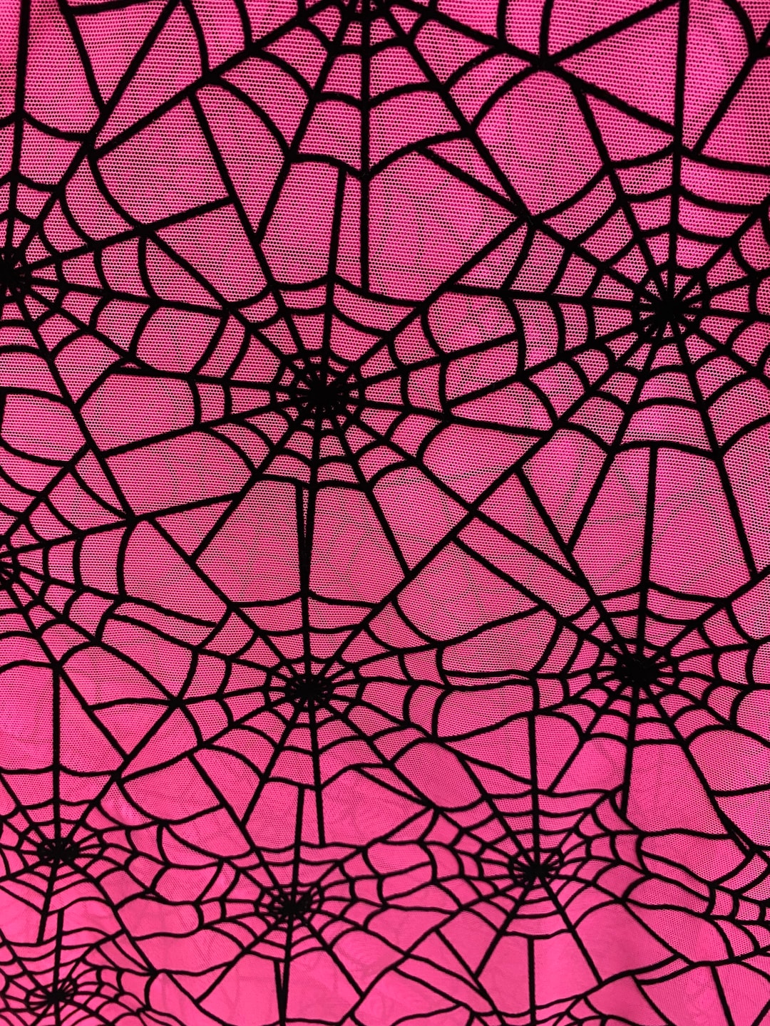 Mesh With Velvet Spiderwebs 4 Way Stretch Nylon Mesh Fabric Sold by the ...