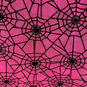Mesh With Velvet Spiderwebs 4 Way Stretch Nylon Mesh Fabric Sold by the ...