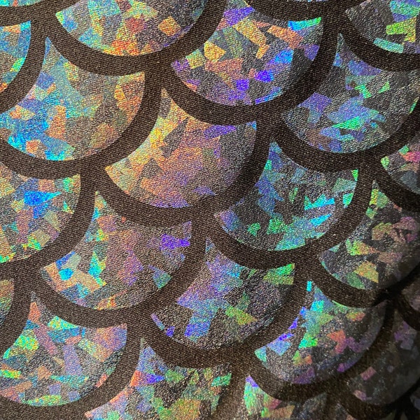 Black Fish Scale Fabric - Etsy