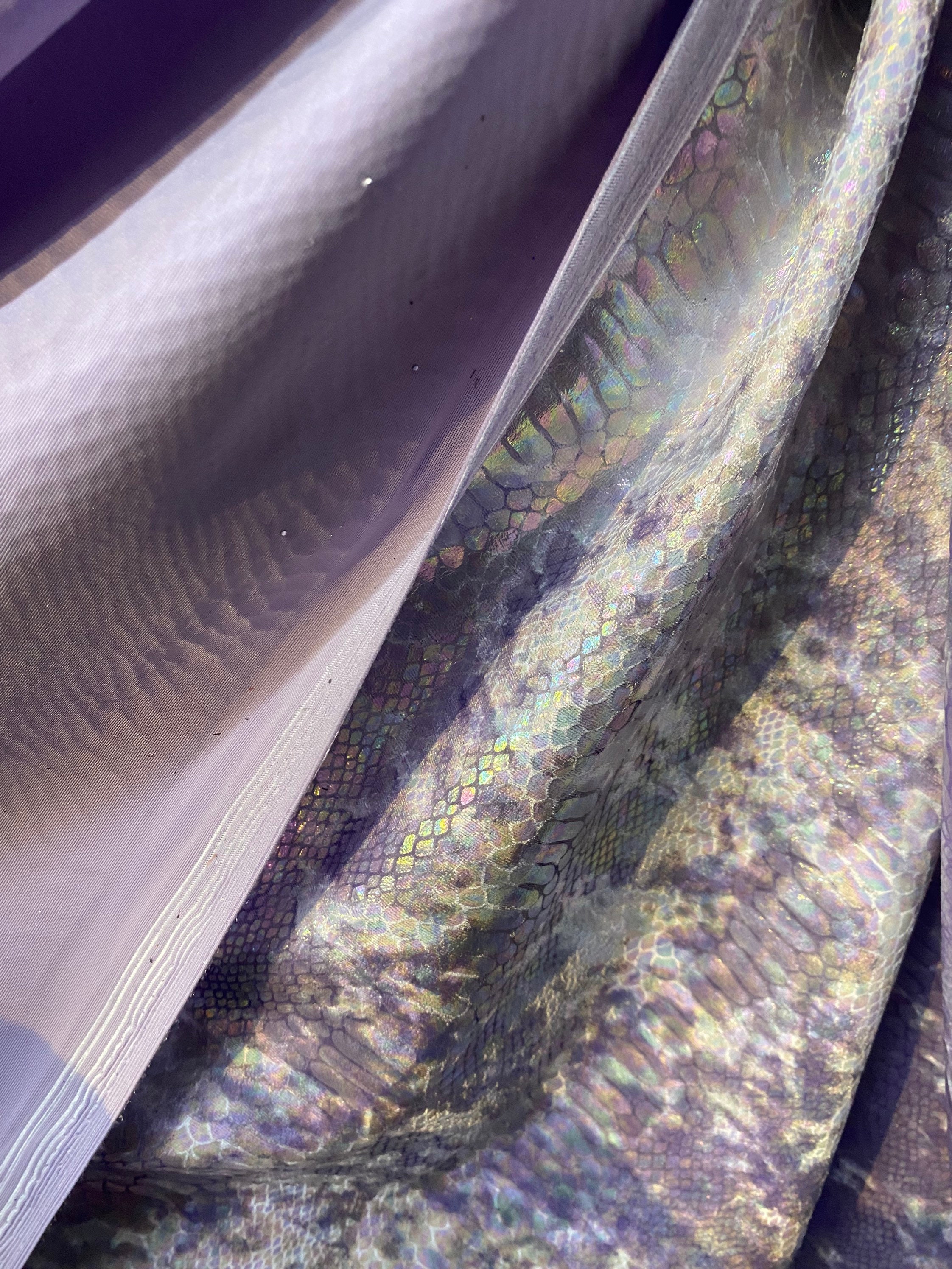 Light Purple Iridescent Snake Skin Design Four Way Stretch | Etsy