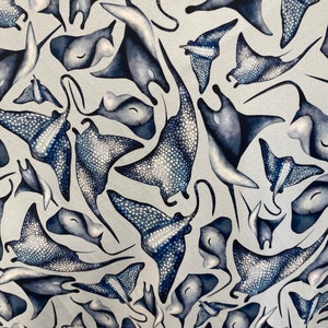 Stingray Pattern on Nylon Spandex Four Way Stretch Fabric Sold by the ...