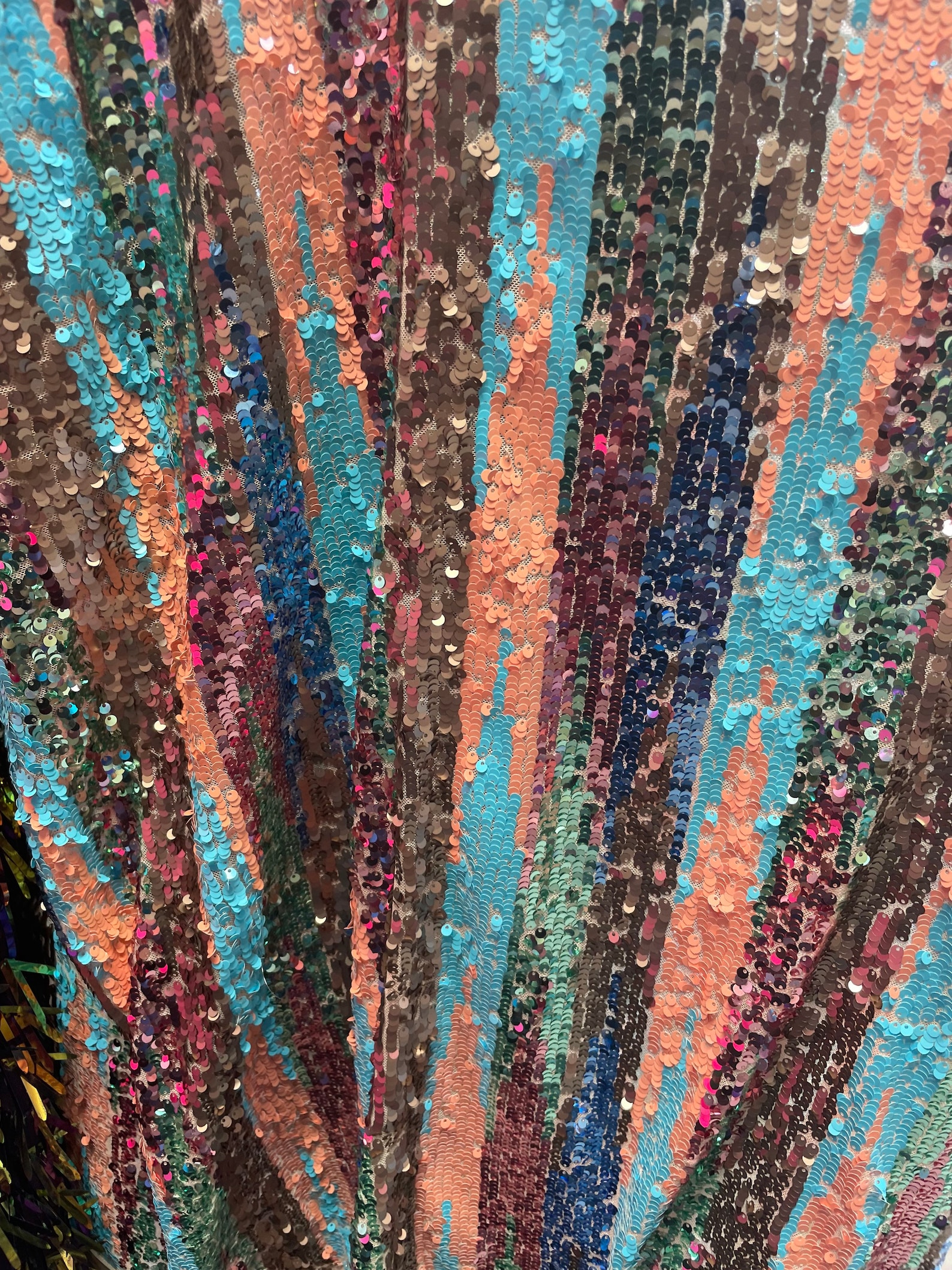 New!! Striped Sequins Multicolor Embroidered Sequins on Stretch Mesh 2 ...