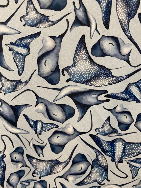 Stingray Pattern on Nylon Spandex Four Way Stretch Fabric Sold - Etsy
