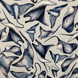 Stingray Pattern on Nylon Spandex Four Way Stretch Fabric Sold by the ...