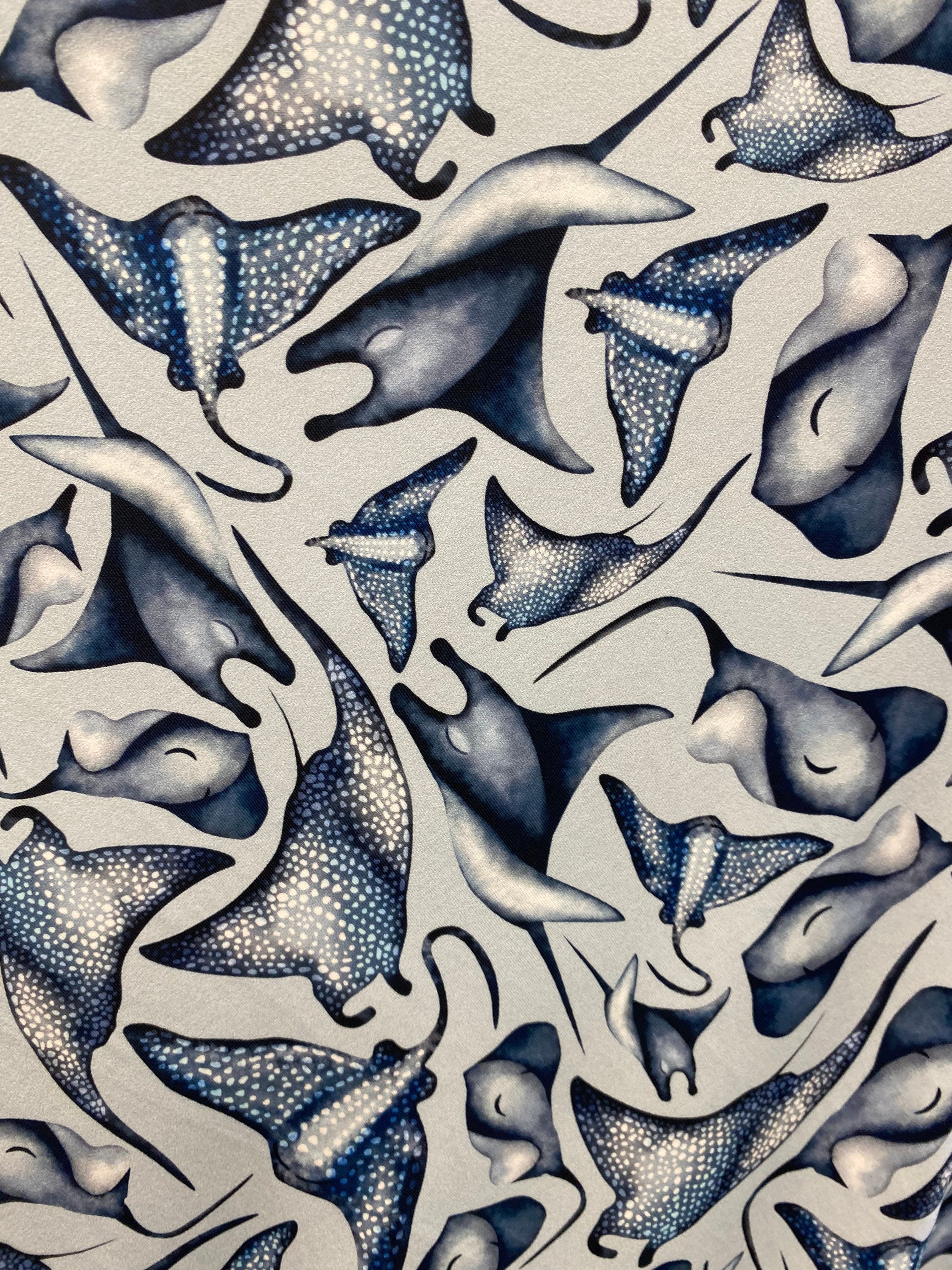 Stingray Pattern on Nylon Spandex Four Way Stretch Fabric Sold by the ...