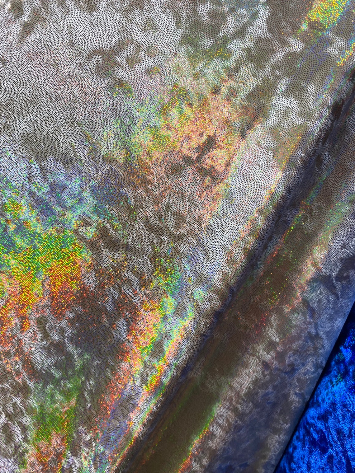 Gold Velvet Iridescent Stretch Fabric, Mystique Foggy Metallic Foil ...