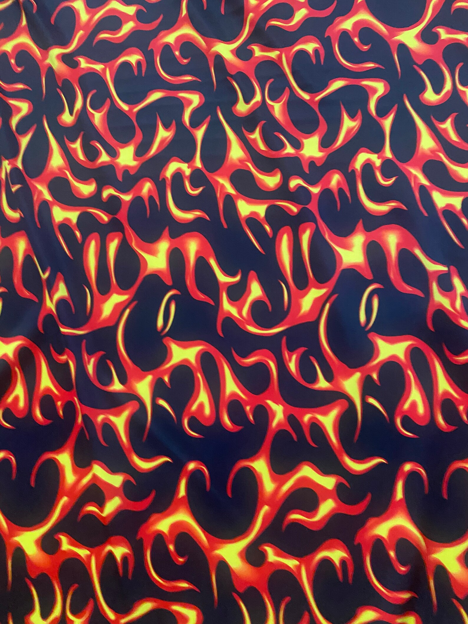 Flames/fire on Black Base Nylon Spandex Four Way Stretch - Etsy