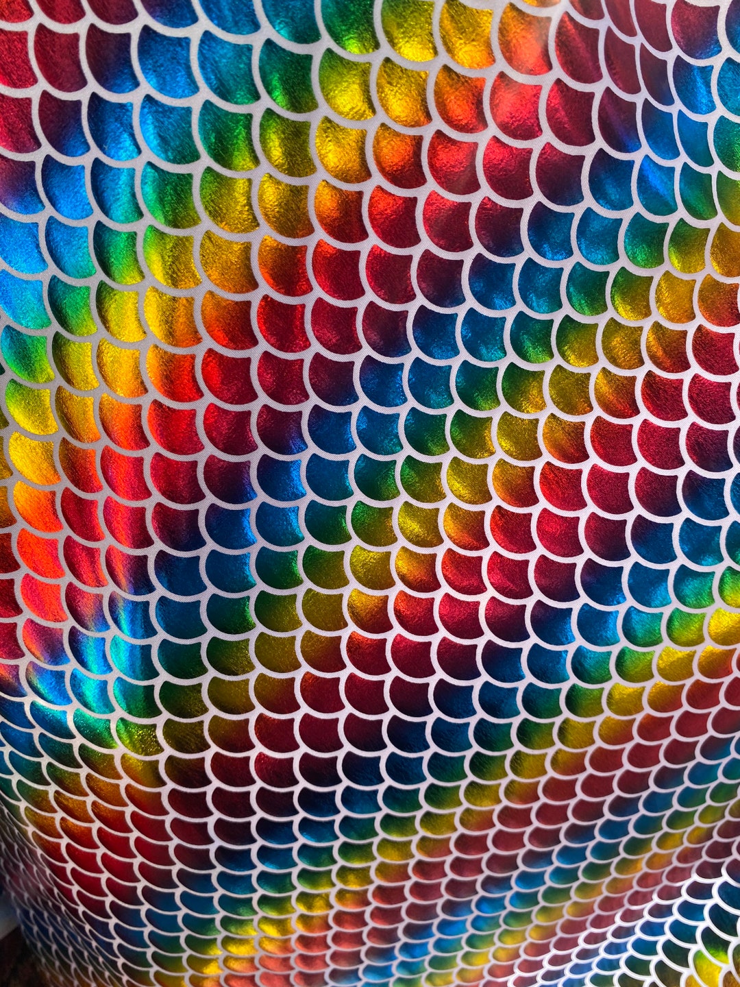 Mermaid Scale Fabric, Rainbow Nylon Spandex, Four Way Stretch, Sold by ...