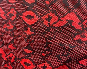 Red Snake Print Fabric - Etsy