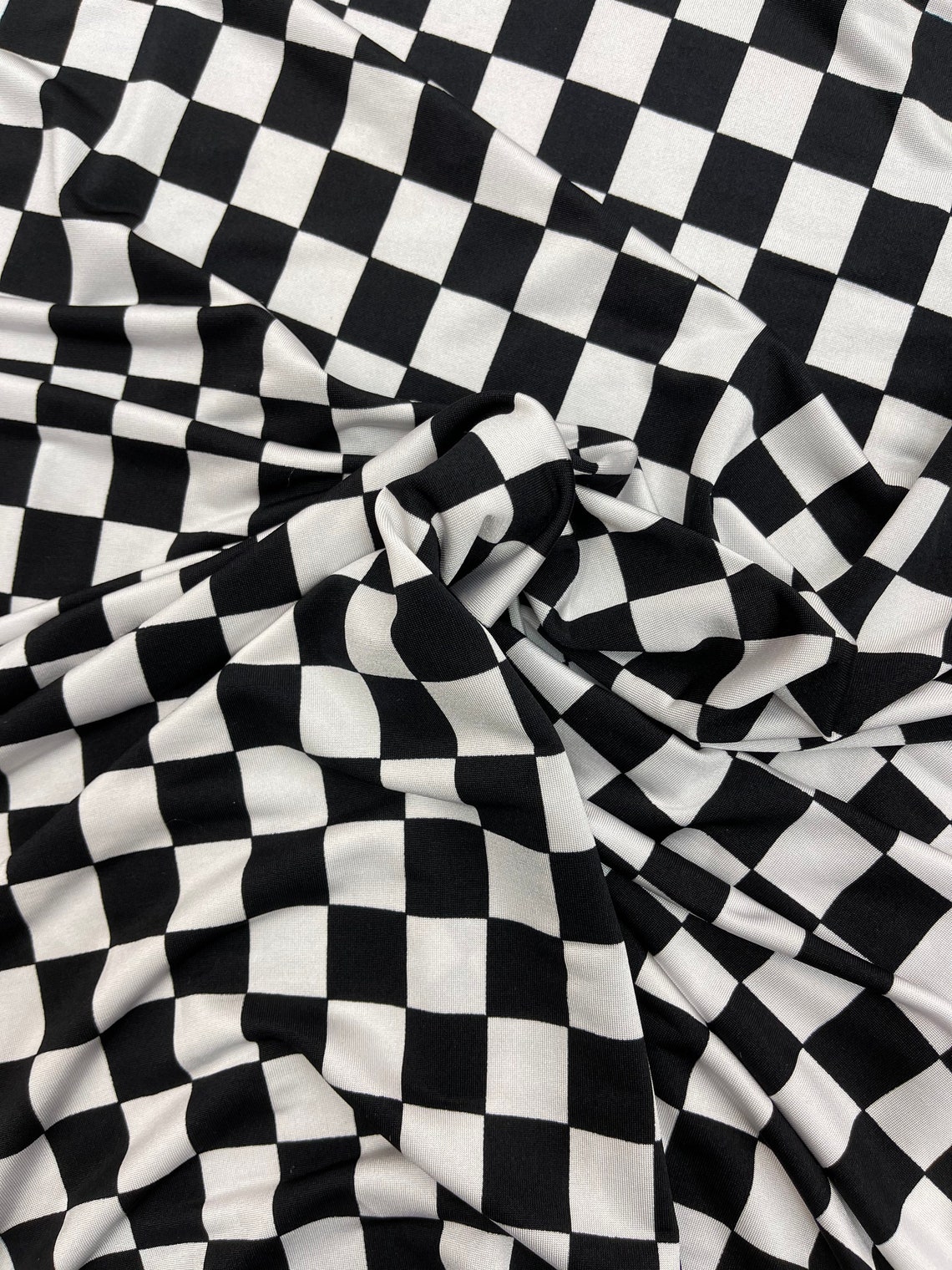 Black andWhite Checkers 1 inch Checkered Fabric Sold By the | Etsy