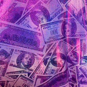 Purple Iridescent 100 Dollar Bills/money Print on Great Quality Nylon ...