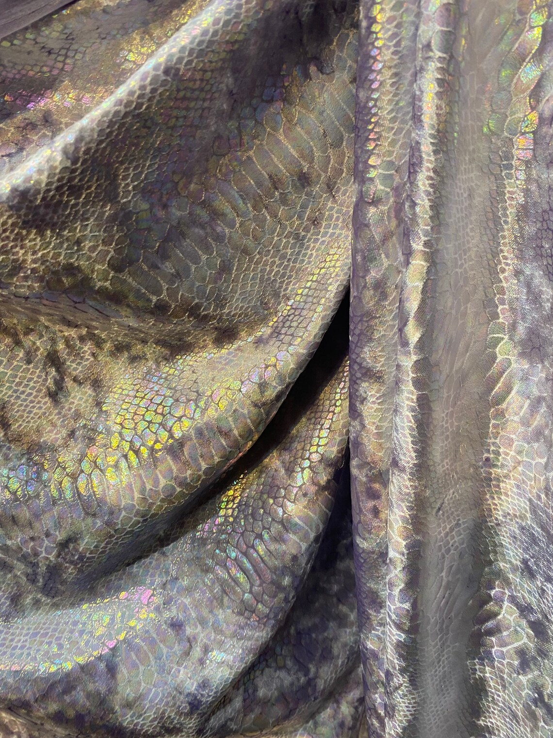 Light Purple Iridescent Snake Skin Design Four Way Stretch | Etsy