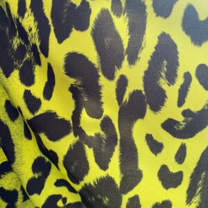 Neon Green Leopard Print Poly Spandex Fabric - Four Way Stretch - Etsy