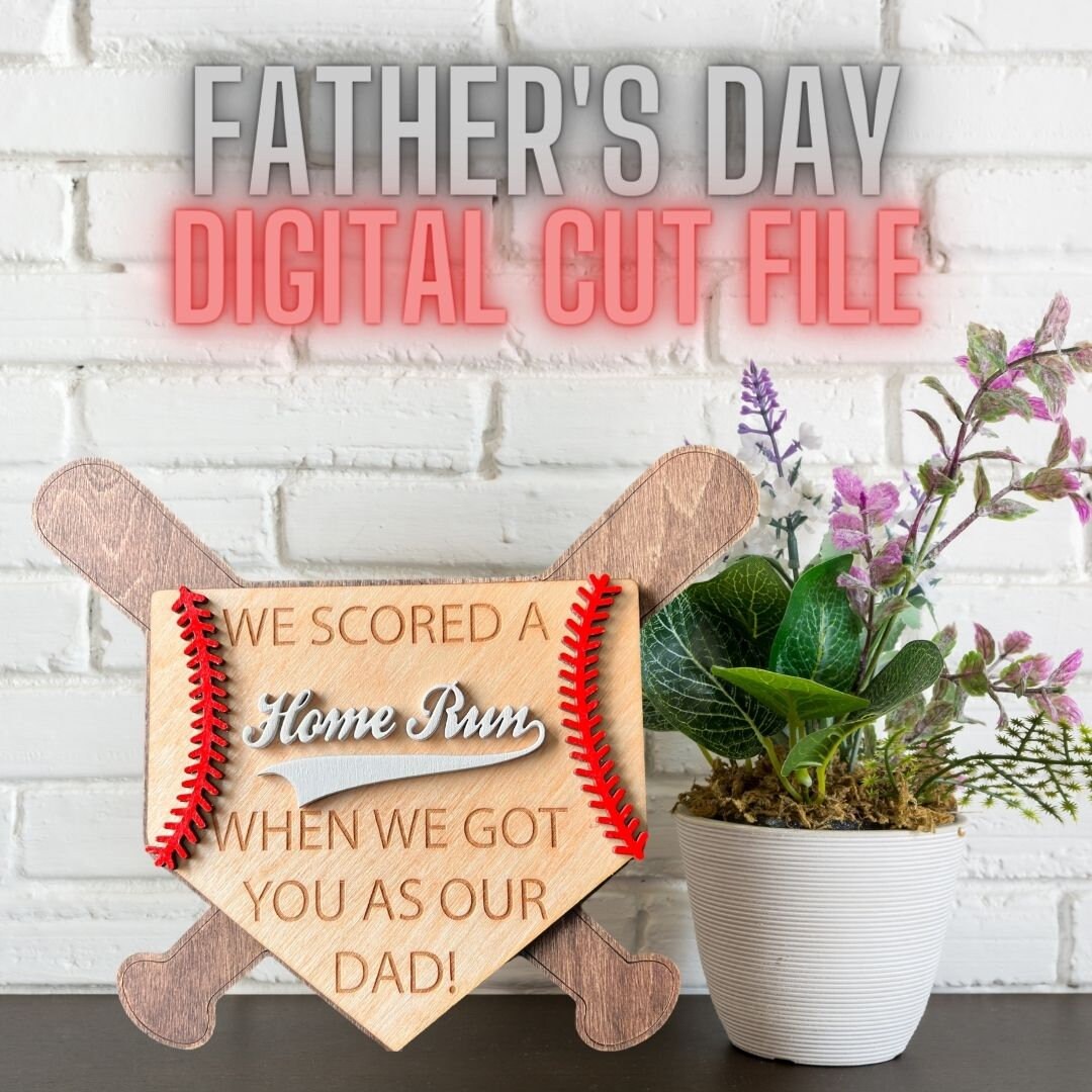 Sports Fan Dad Gift; Laser Cut Plaque With Baseball Home Run Design ...
