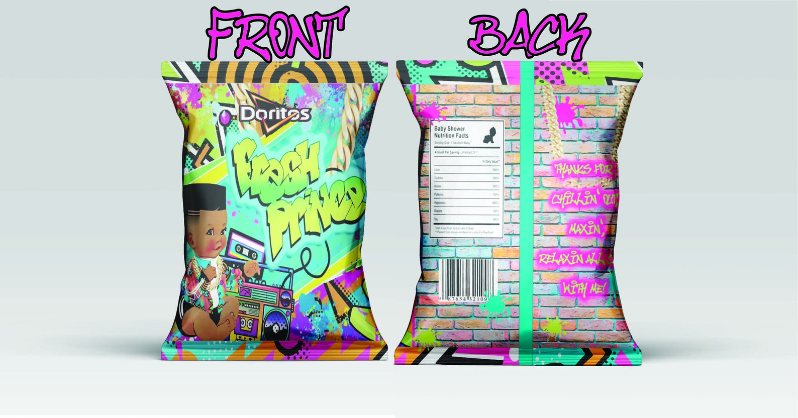 Fresh Prince Treat Bag Bundle Custom Chip Bags- Party Bag- Candy Bag ...