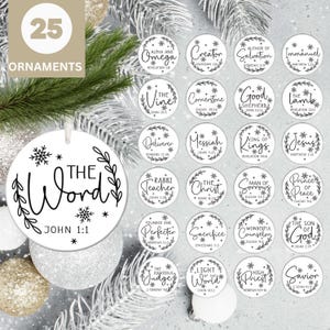 25 Names of Jesus Advent Christmas Ornament Set - Etsy