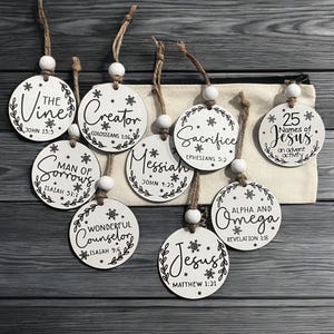 25 Names of Jesus Advent Christmas Ornament Set - Etsy
