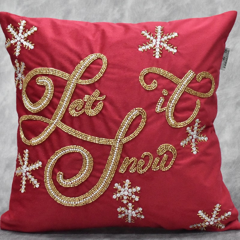 Red Gold Pillow - Etsy