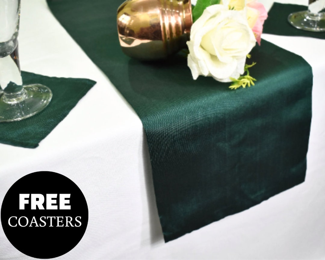 Dark Green Table Runner All Sizes Plain Decorative Long Size Table ...