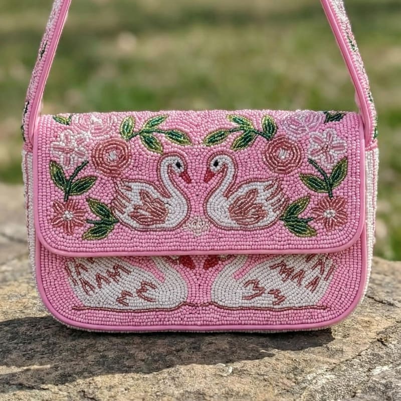 Swan Beaded Bag - Etsy