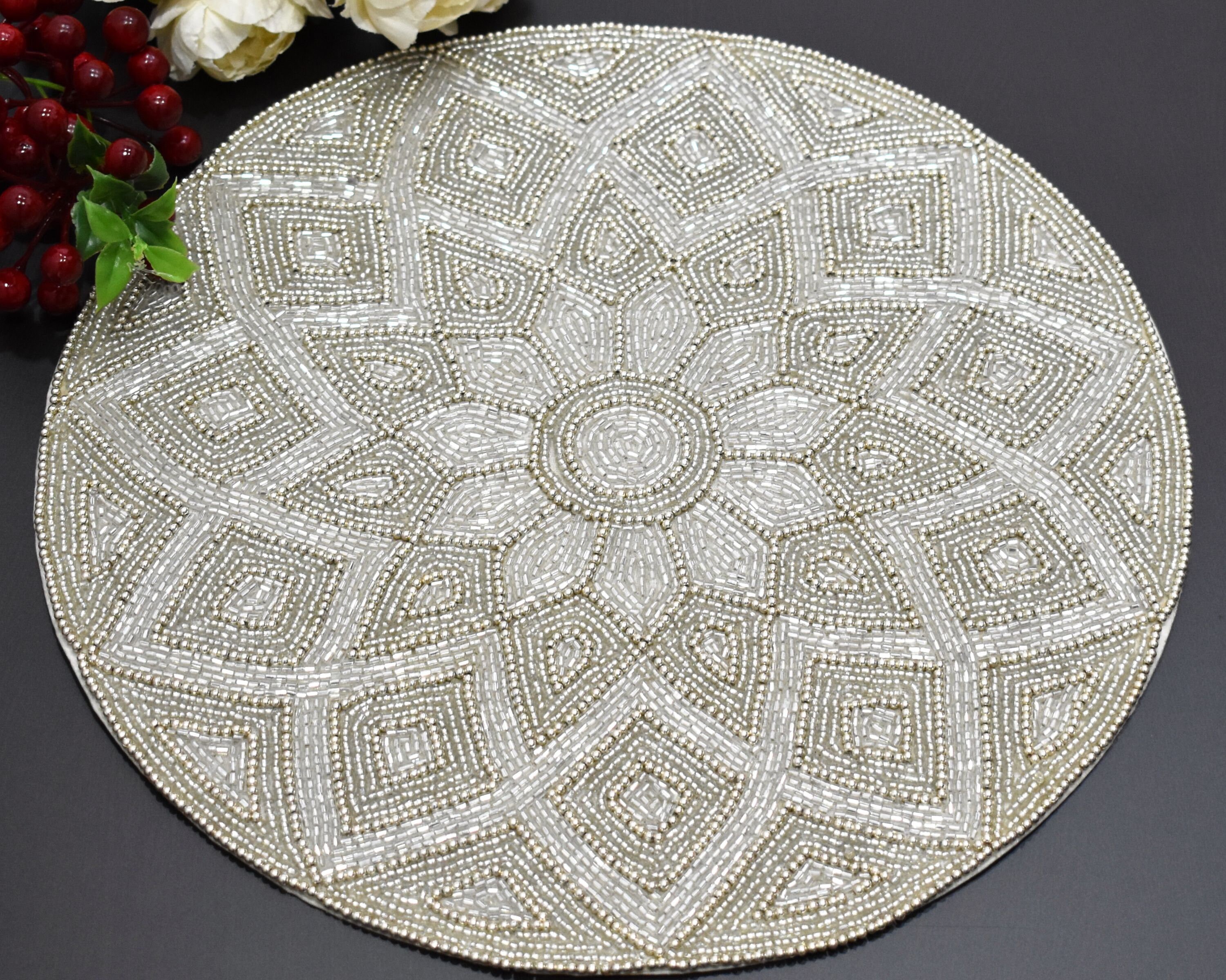 Handmade Beaded Placemat Beaded Charger Beaded Table Mat - Etsy