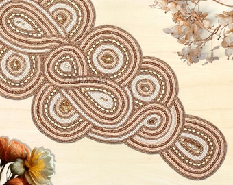 Handmade Table Runner White and Pink Floral Beaded Mat Hand - Etsy