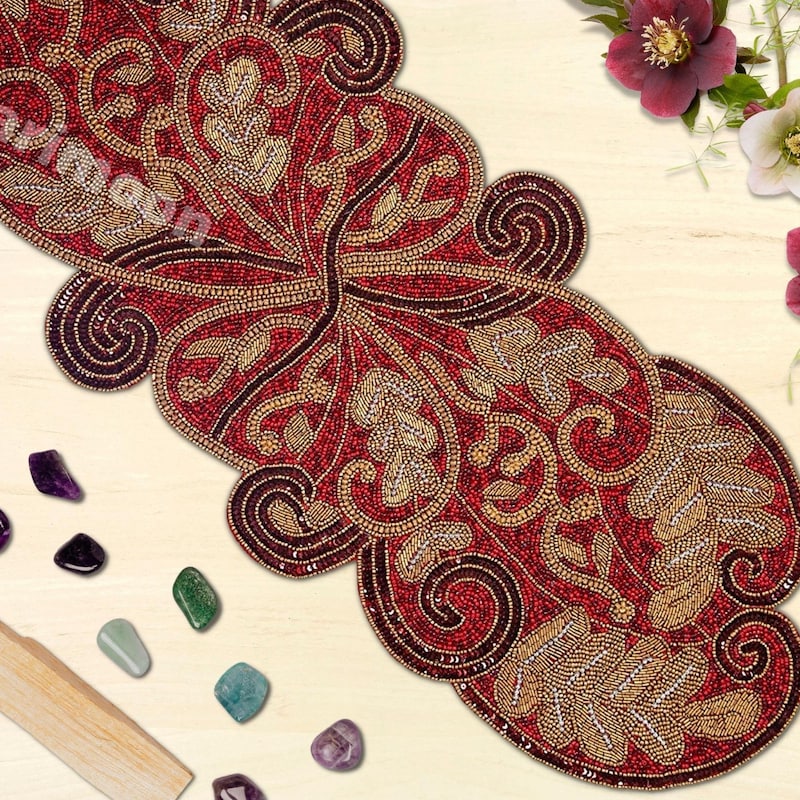 Maroon Table Runner - Etsy