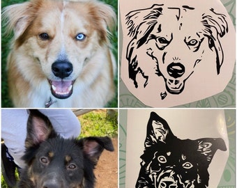 Dog Face Decal | Etsy
