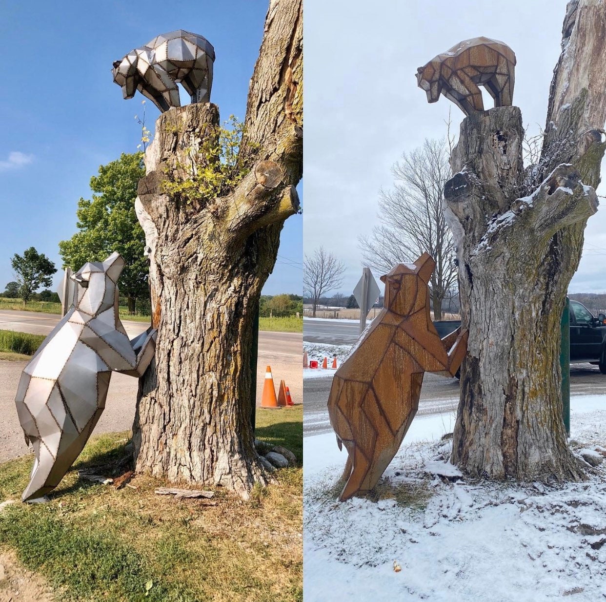 Giant Low Poly DIY Waving Bear Plans. Metal Art Sculpture With - Etsy ...