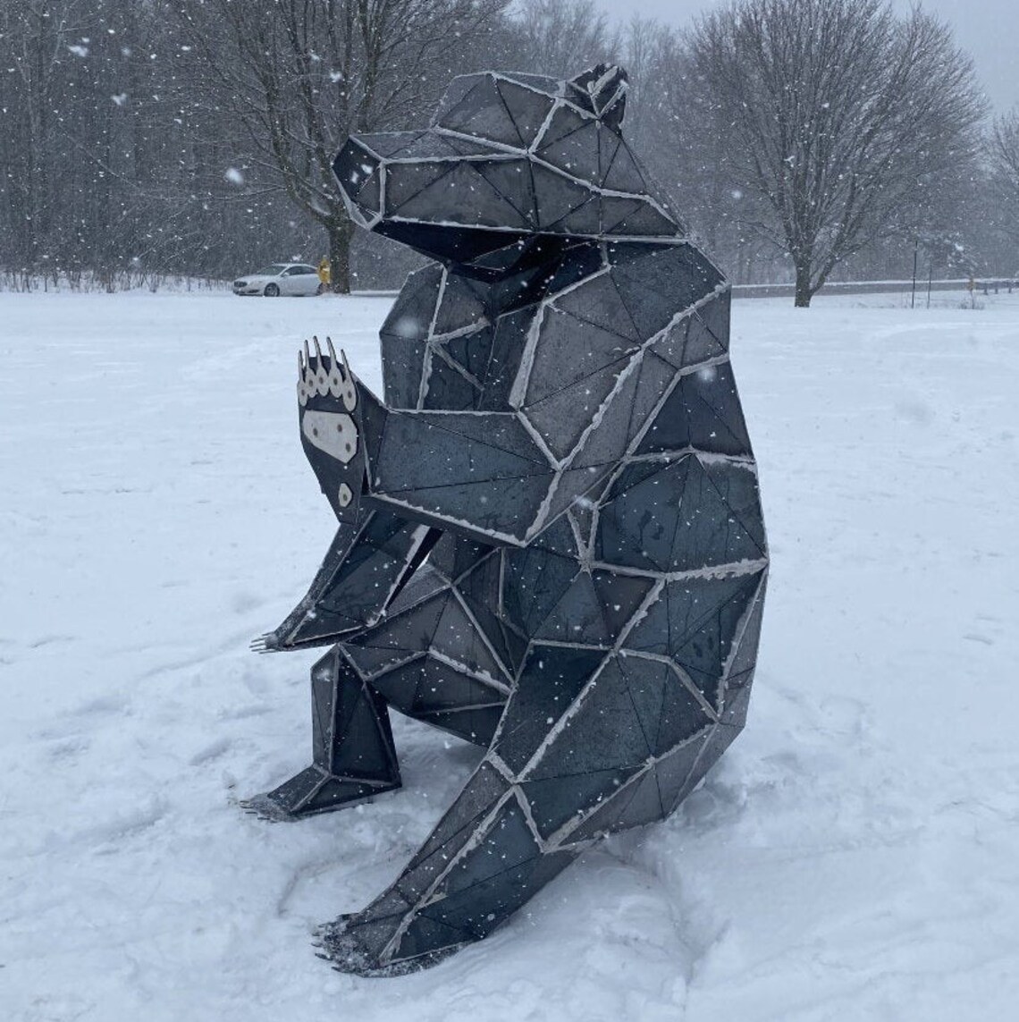 Giant Low Poly DIY Waving Bear Plans. Metal Art Sculpture With - Etsy ...