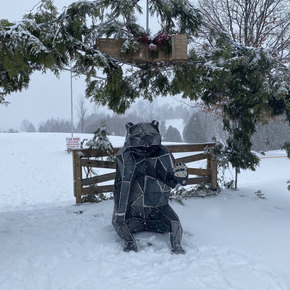 Giant Low Poly DIY Waving Bear Plans. Metal Art Sculpture With - Etsy ...