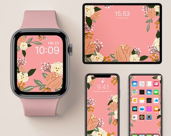 Blossom Black Apple Watch Wallpaper Floral Flower Garden. Matching ...
