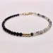 Sagenitic Quartz & Black Spinel Bracelet, Dainty Beaded Bracelet ...