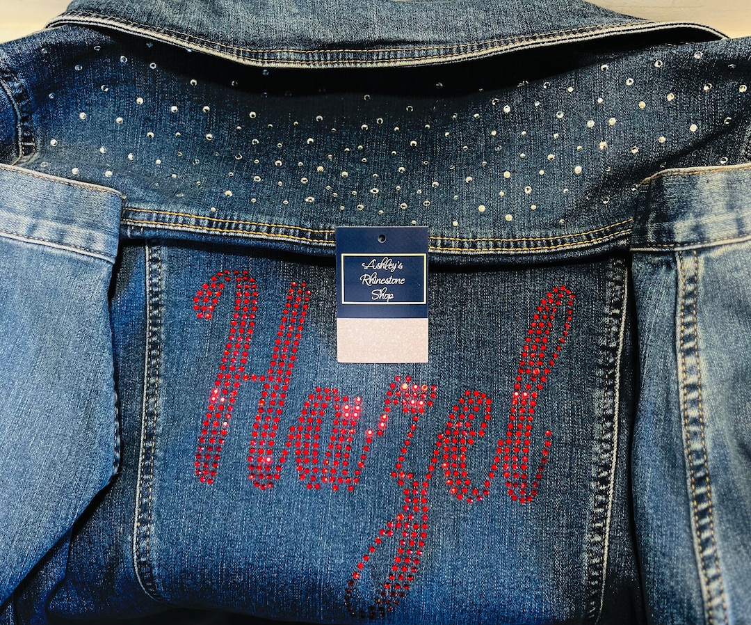 Custom Personalized Name Rhinestone Jean Jackets ( Denim & Rhinestones ...