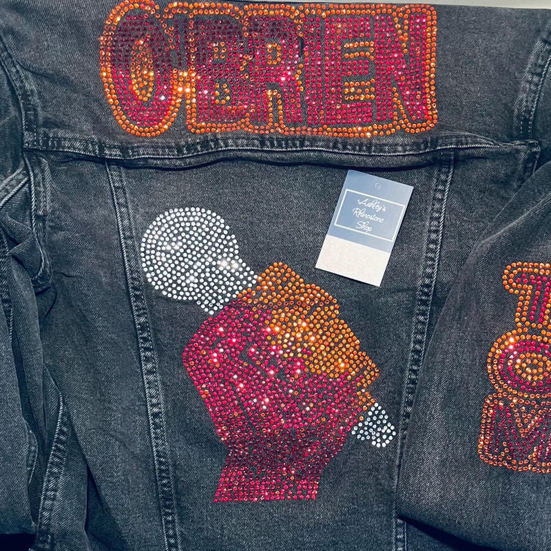 Denim Jacket With Rhinestones - Etsy