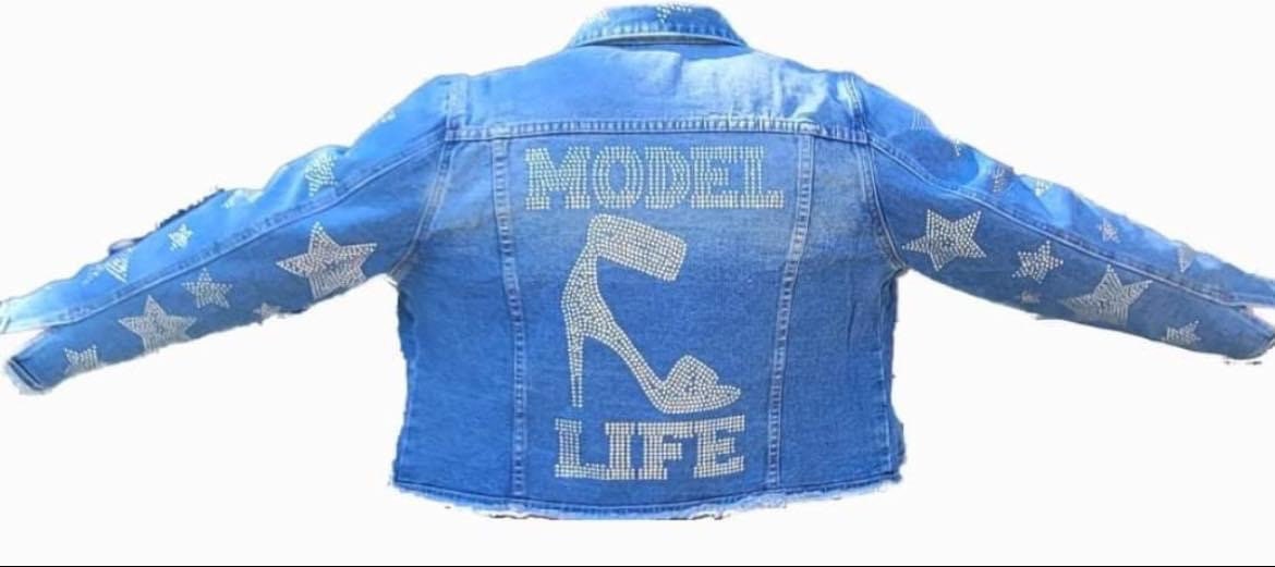 Custom Rhinestone Jean Jackets brides, Kids , Teens, Cheer, Themes ...