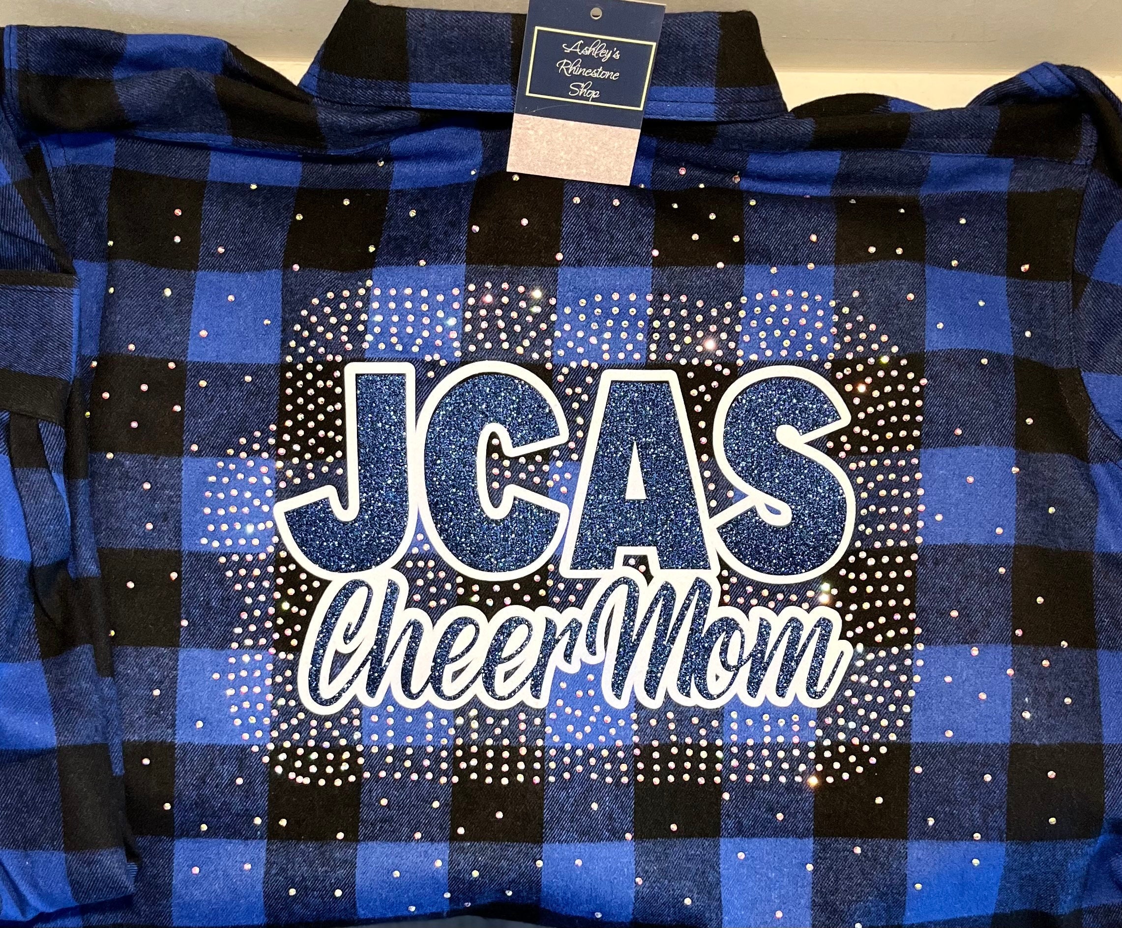 Personalized FLANNEL Rhinestone Starburst Cheer, Baseball, Football ...