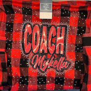 Personalized FLANNEL- Rhinestone Starburst Cheer, Baseball, Football ...