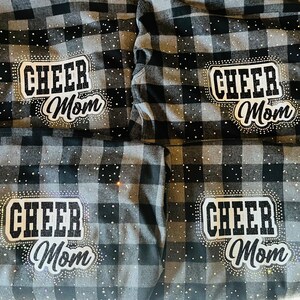 Personalized Rhinestone Cheer Mom Flannel Shirt: Custom Sports Team ...