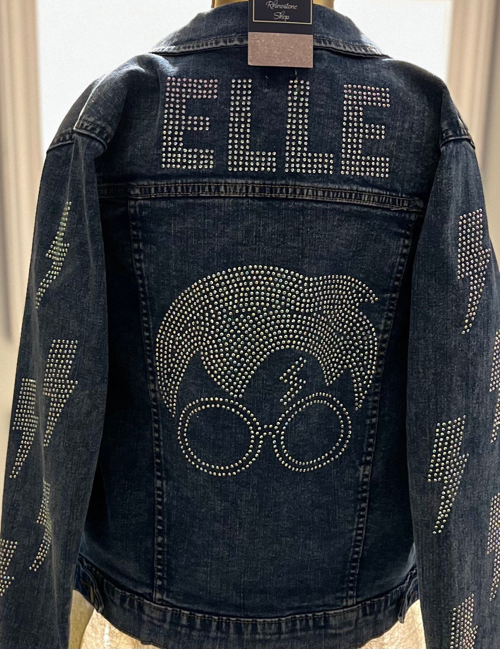 Custom Rhinestone Jean Jackets brides, Kids , Teens, Cheer, Themes ...