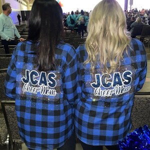 Personalized FLANNEL- Rhinestone Starburst Cheer, Baseball, Football ...