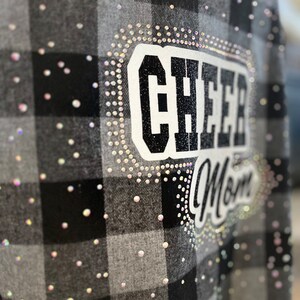 Personalized Rhinestone Cheer Mom Flannel Shirt: Custom Sports Team ...