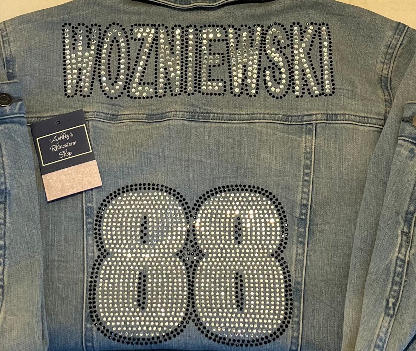 Custom Rhinestone SPORTS FAN Jean Jackets denim & Rhinestones read ...