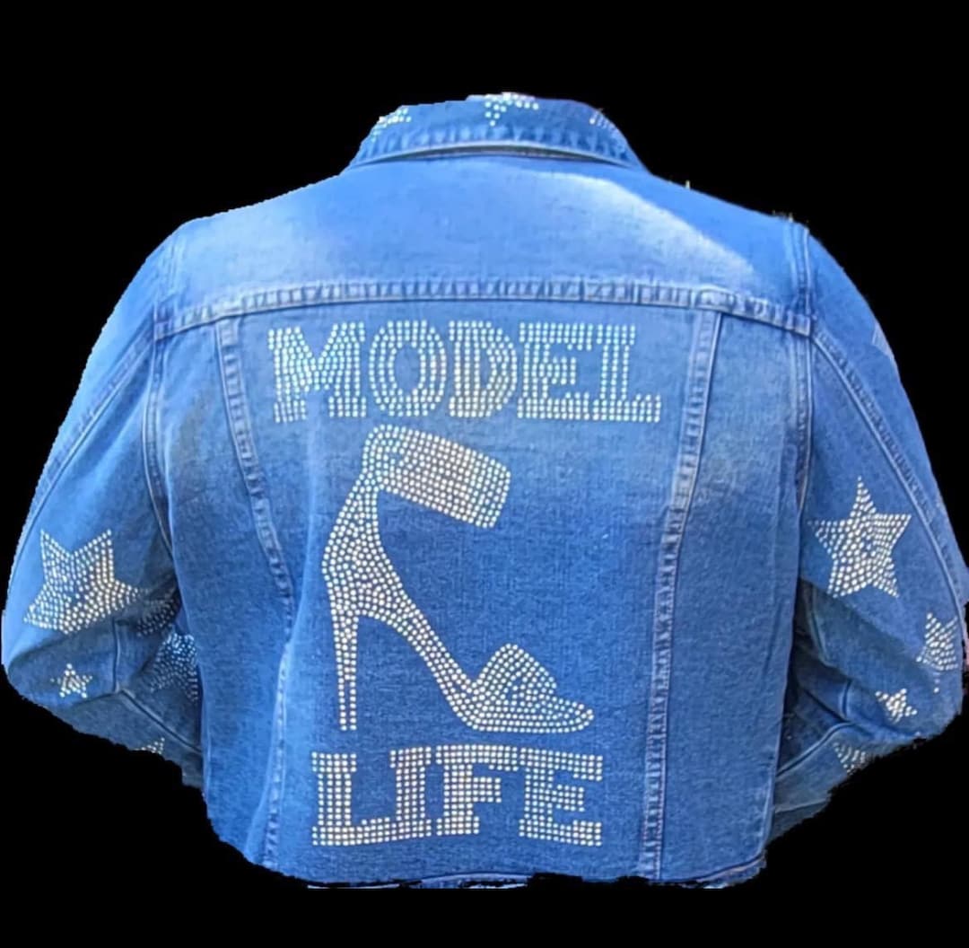 Custom Rhinestone Jean Jackets brides, Kids , Teens, Cheer, Themes ...