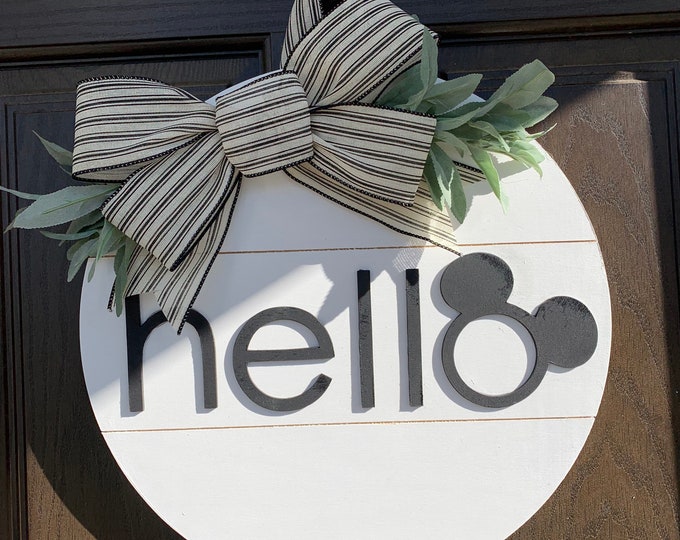 Hello Mickey Door Hanger - Etsy