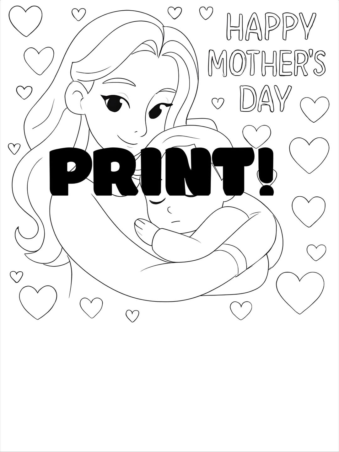 Mothers Day Coloring Sheet - Etsy