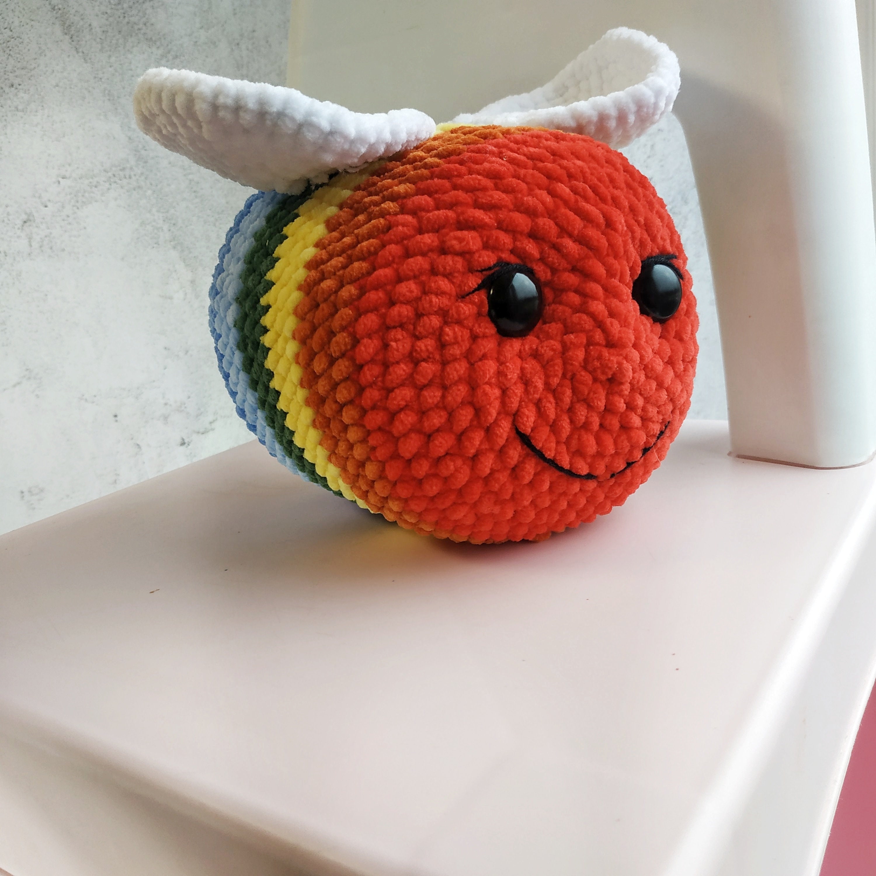 Big crochet LGBT Pride Bee Rainbow crochet bee Bumble Bee | Etsy