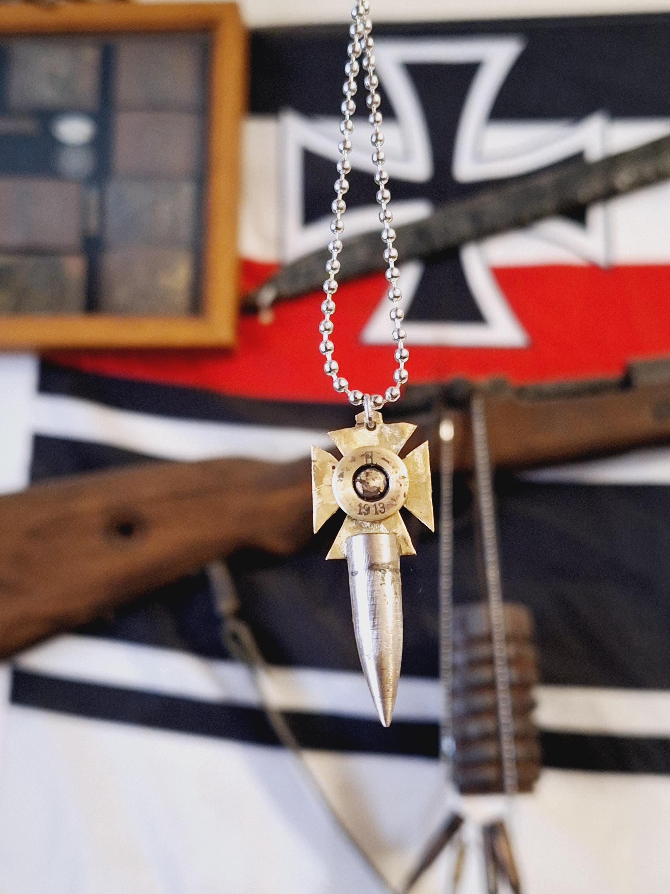 Rare ! Trench Art German Iron Cross World War I Bullet Necklace From ...